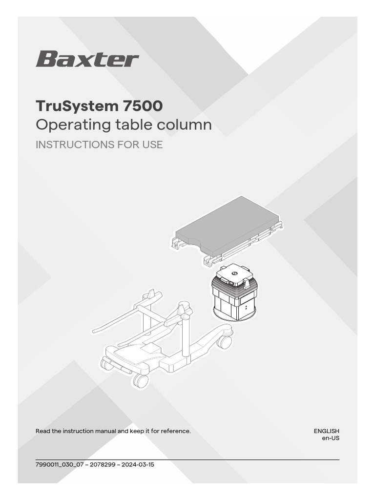 Baxter Instructions For Use Trusystem 7500 | PDF | Electrical Connector