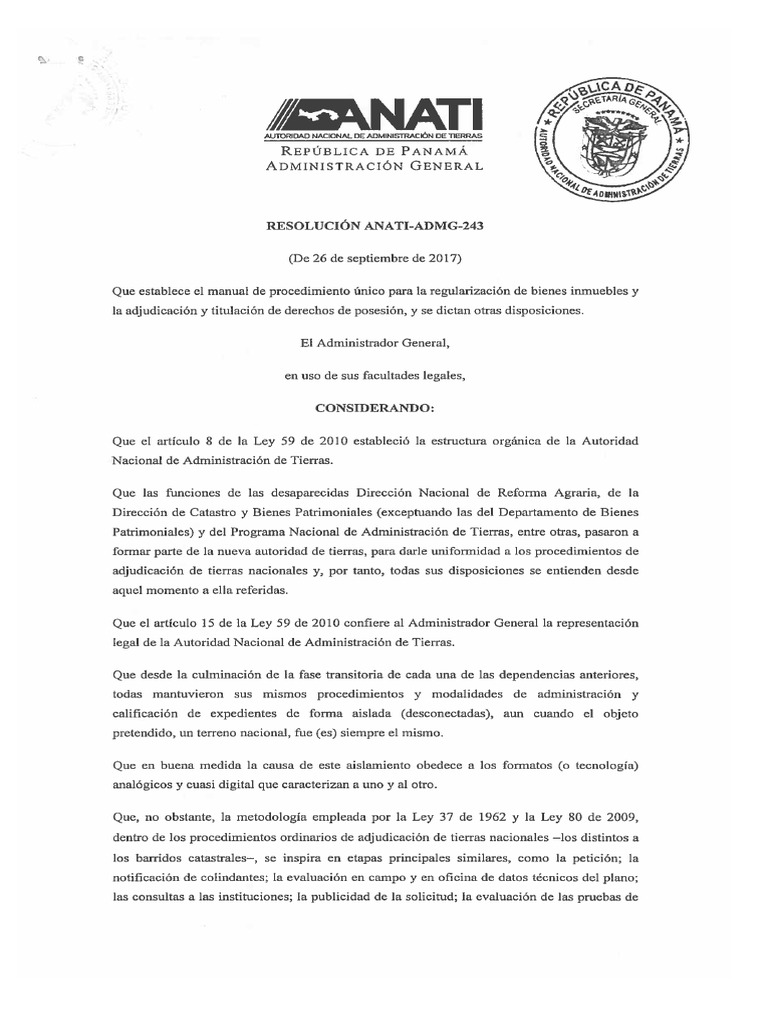 Anati Resolución Admg 243 | PDF