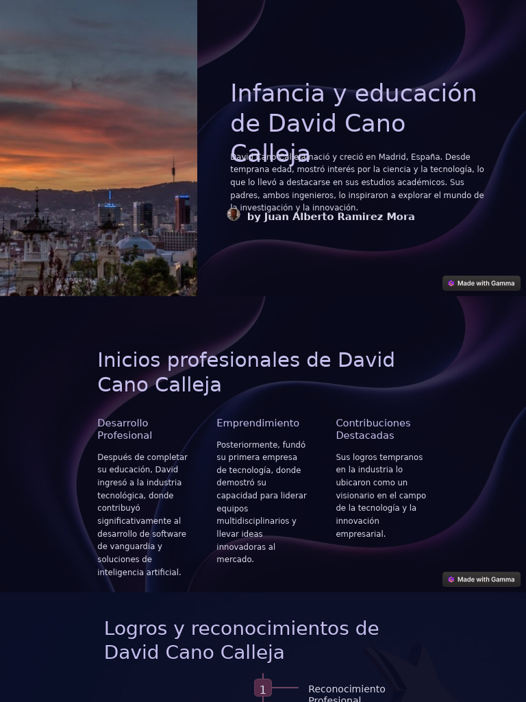 Infancia y Educacion de David Cano Calleja | PDF | Liderazgo | Innovación
