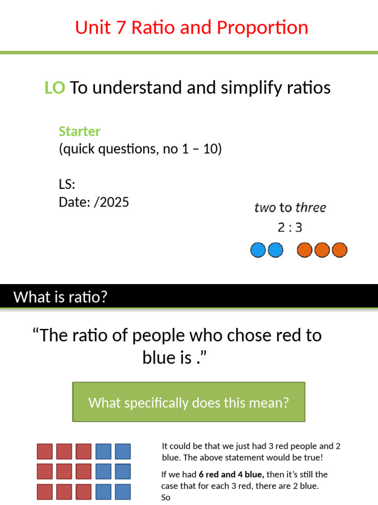 Unit 7 - Ratio and Proportion | PDF | Ratio | Mathematics