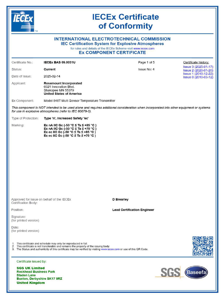 IECEx BAS 09.0031U | PDF