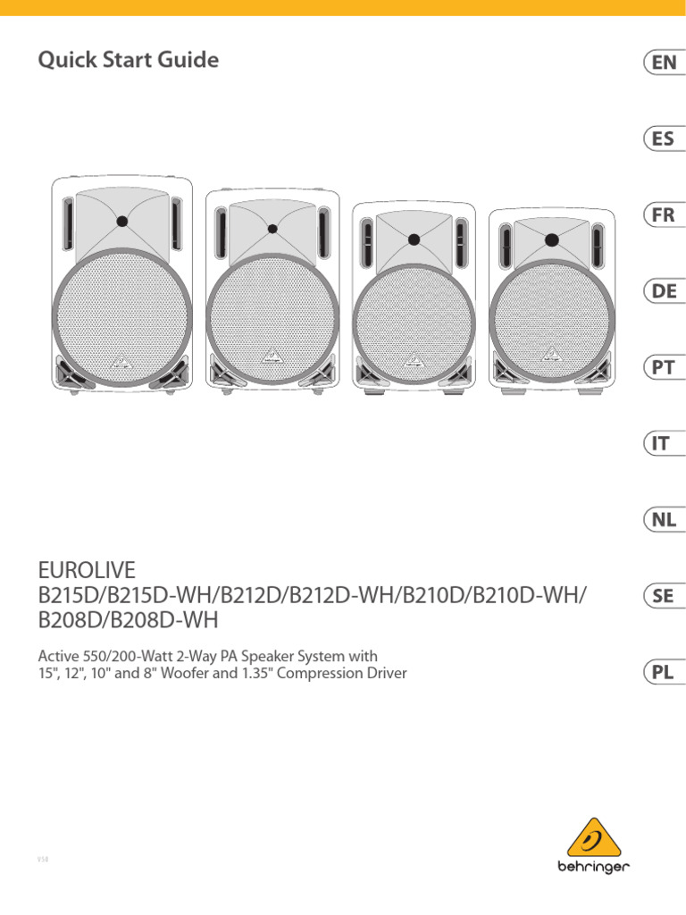 B208D B210D B212D B215D - QSG - WW | PDF | Equipo | Componentes eléctricos