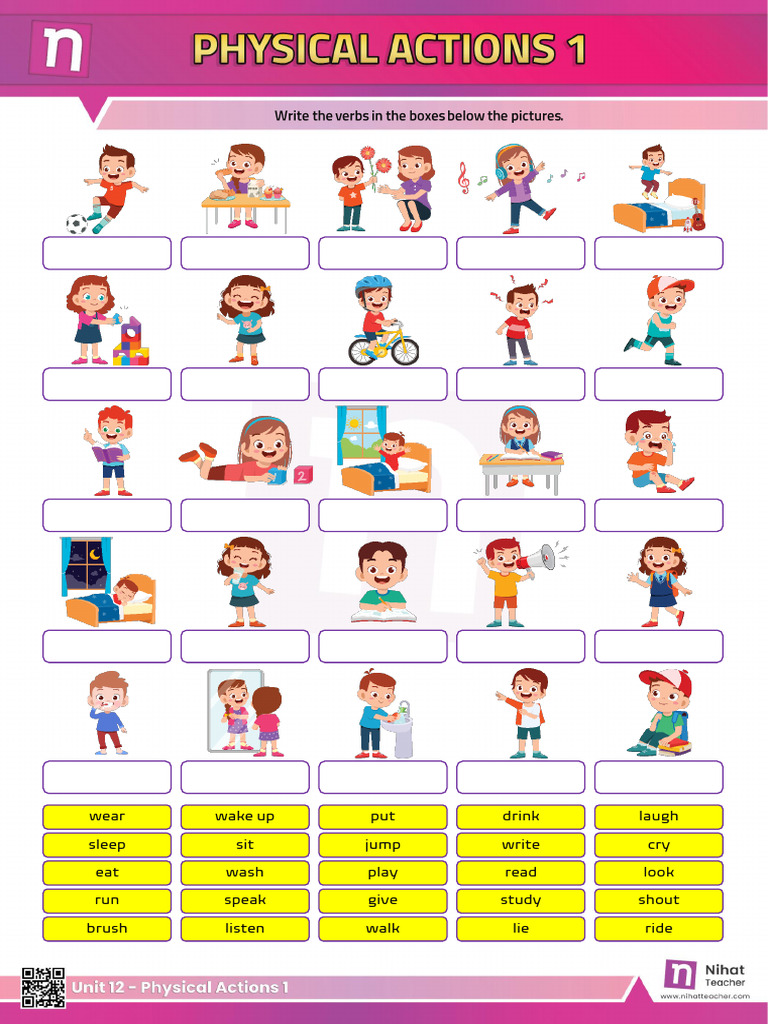Unit 12 - Physical Actions 1 Worksheet 1 | PDF