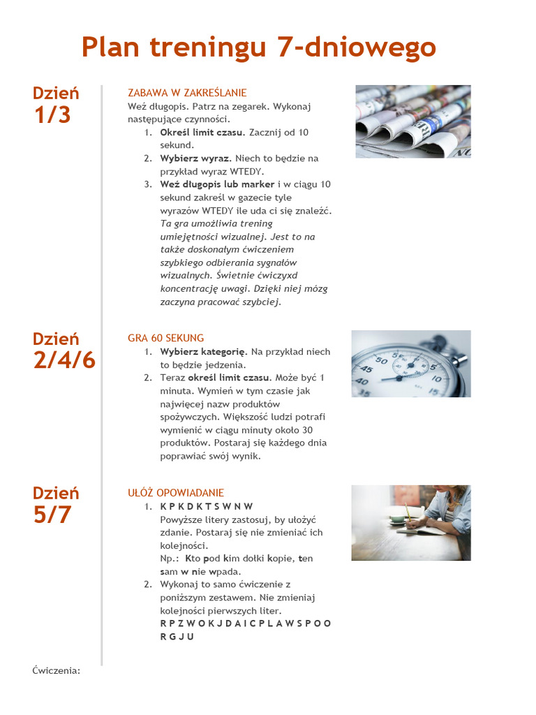 TRening Pamięci 1 | PDF