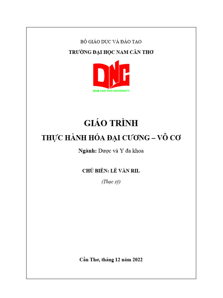 Bia - Giao Trinh Thuc Hanh Hoa Dai Cuong Vo Co | PDF