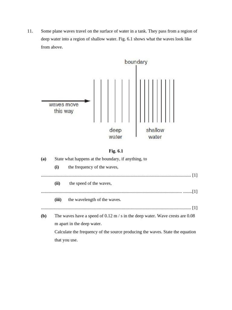 WAVES REVISION QUESTIONS | PDF | Refraction | Waves