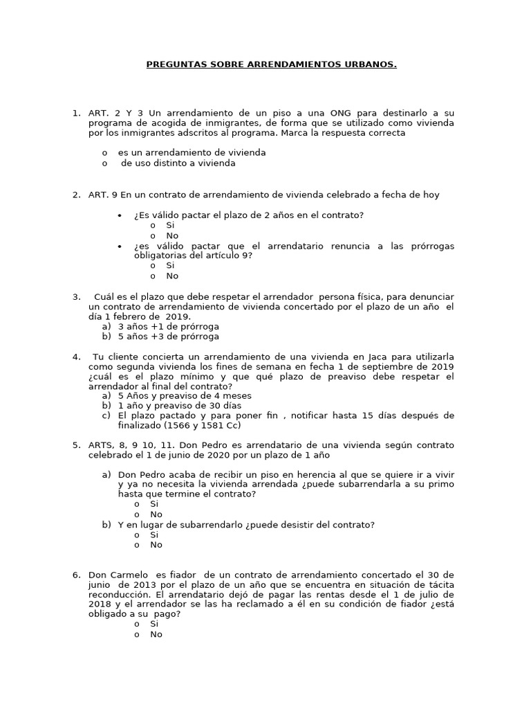 Primer Día - Preguntas | PDF | Desalojo