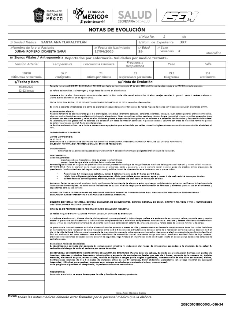 Duran Romero Jocabeth Sarai Feb | PDF | El embarazo | Parto