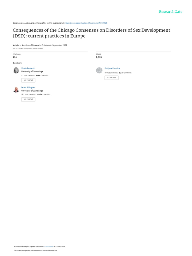 Consecuencias Consenso Chicago Intersex 2010 | PDF | Intersex ...