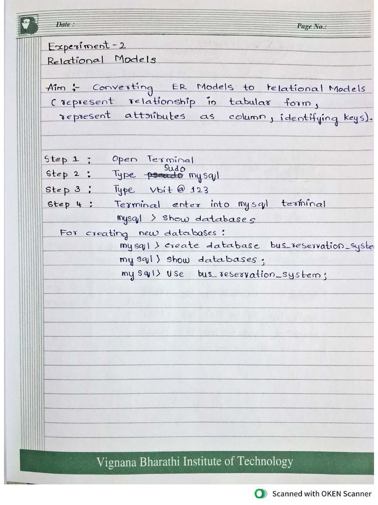 2nd Experiment DBMS Record | PDF