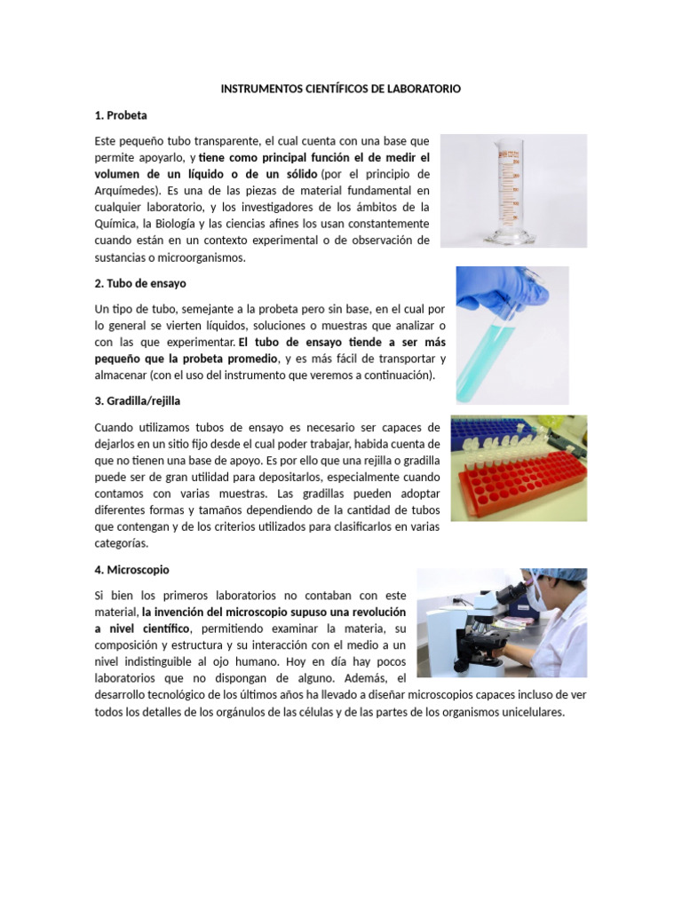 15 Instrumentos Científicos Esenciales | PDF | Laboratorios | Biología ...