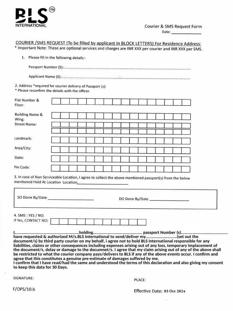 Courier & SMS form_24 | PDF