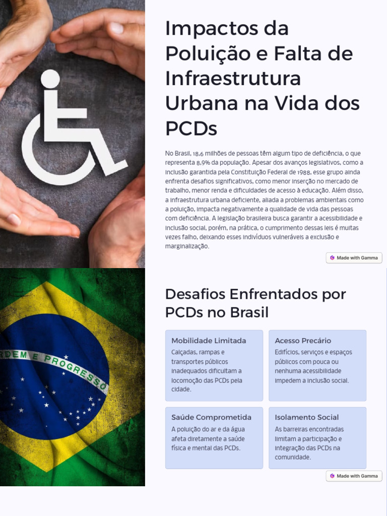 Impactos Da Poluicao e Falta de Infraestrutura Urbana Na Vida Dos PCDs | PDF