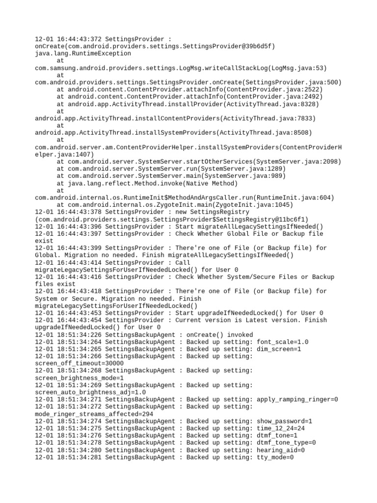 Settings Provider | PDF | Software | Computing