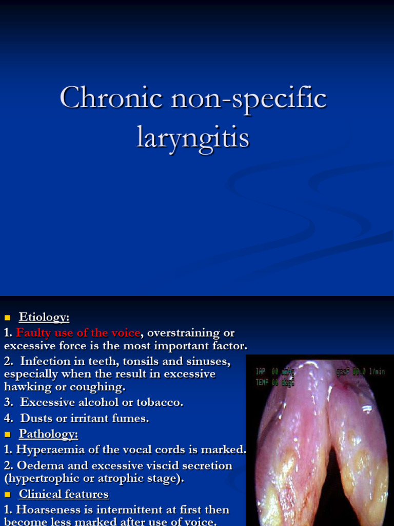 L.2 Chronic Non-Specific Laryngitis | PDF | Larynx | Diseases And Disorders