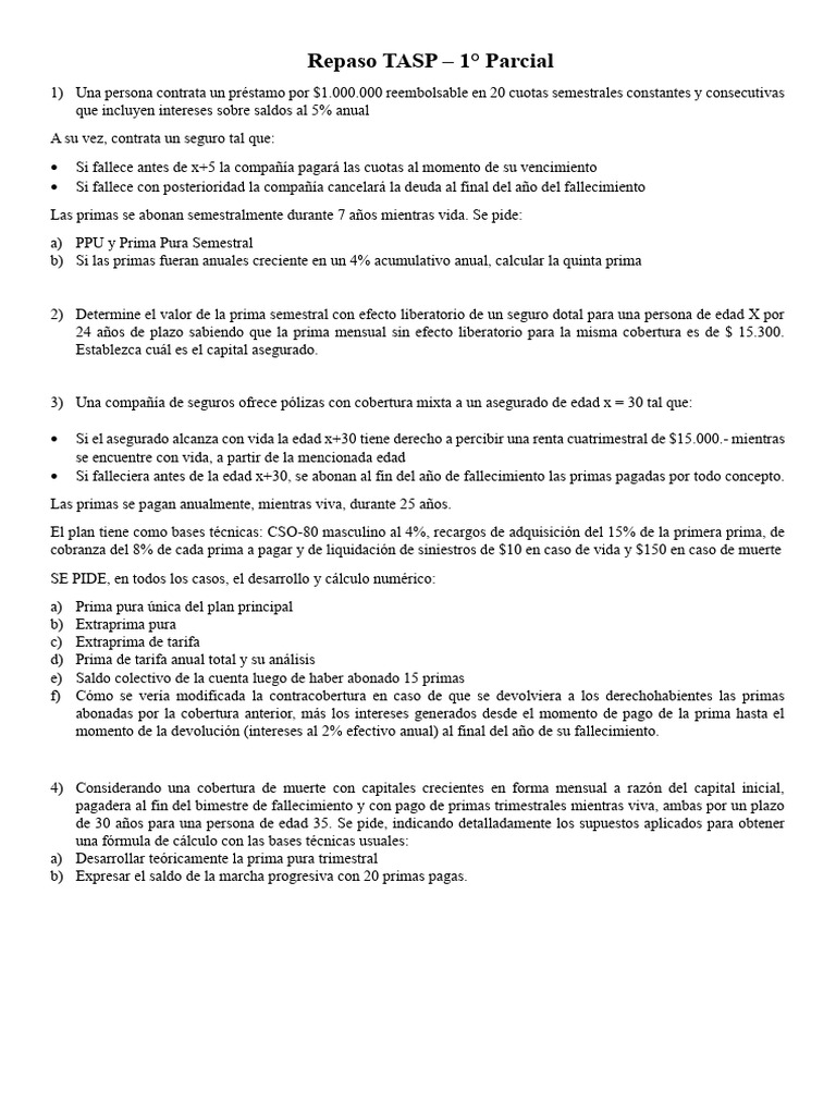 VII. Repaso TASP 1° Parcial | PDF | Interés | Sector privado