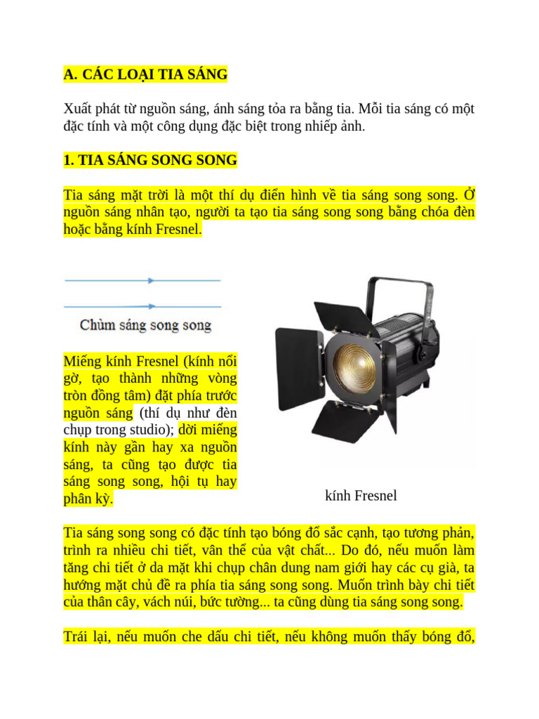 Các Lo I Ánh Sáng Và Cách S D NG Ánh Sáng Trong Quay CH P | PDF