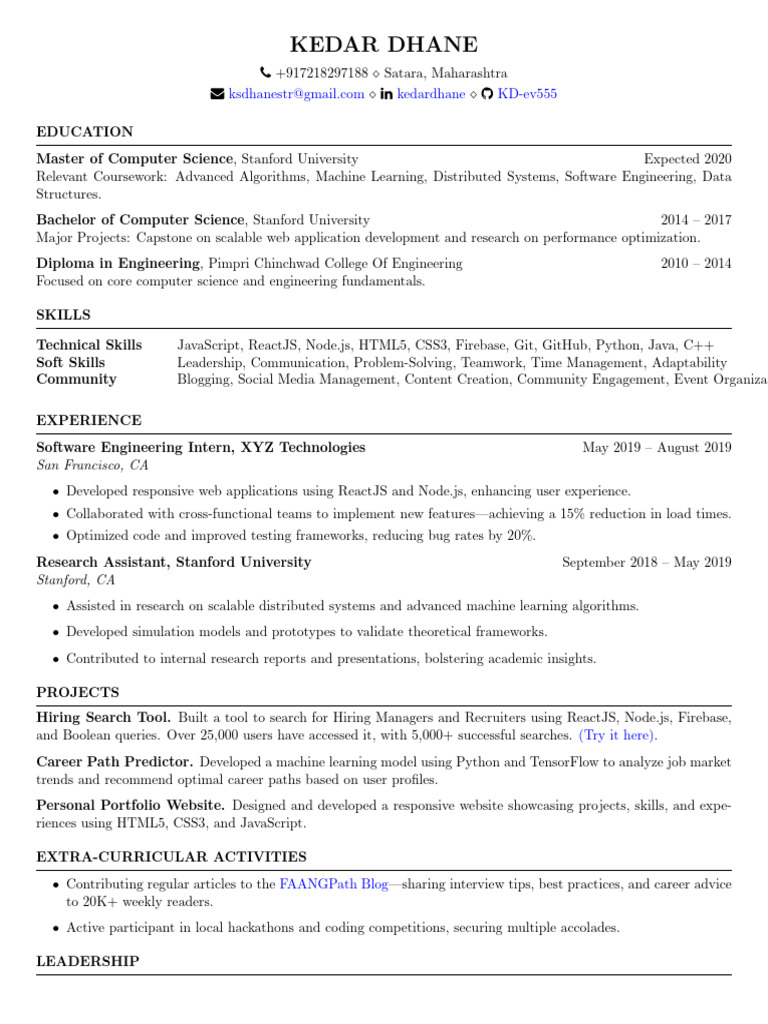 FAANGPath Simple Template | PDF | Computer Science | Machine Learning
