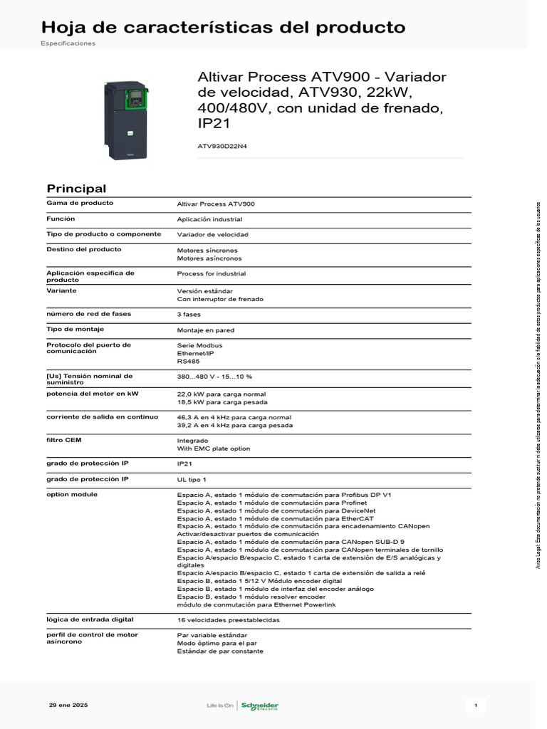 Schneider Electric - Altivar-Process-ATV900 - ATV930D22N4 | PDF | Relé ...