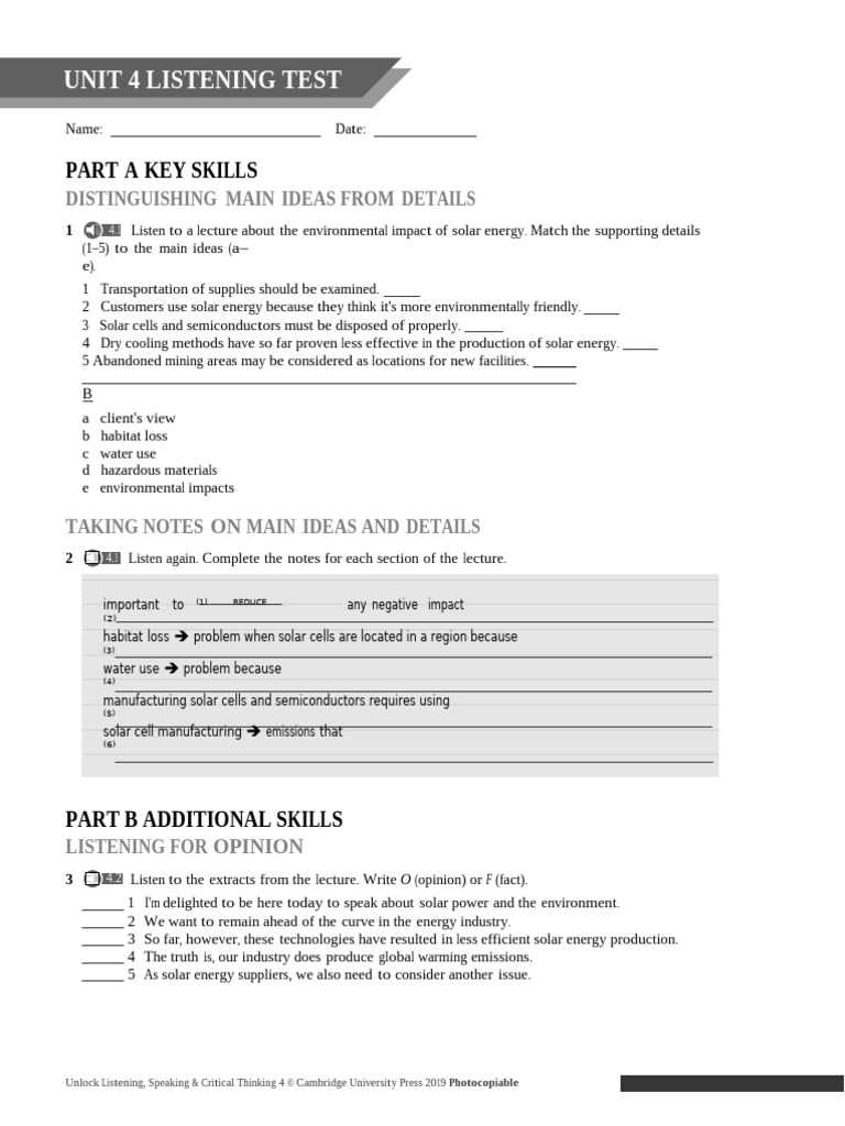 Unlock 2e LS4 Tests Unit 04 | PDF | Water | Mining