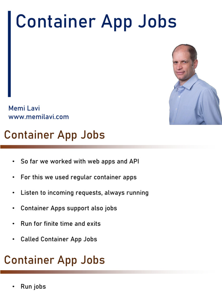 Container App Jobs Overview and Triggers | PDF