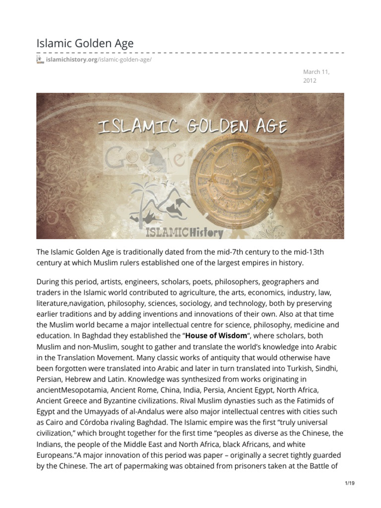 Golden Age | PDF | Islamic Philosophy | One Thousand And One Nights