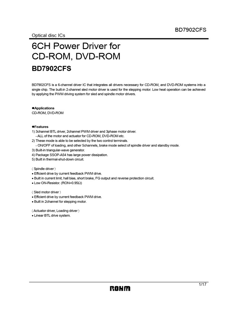 BD7902CFS | PDF | Electrical Components | Computer Engineering