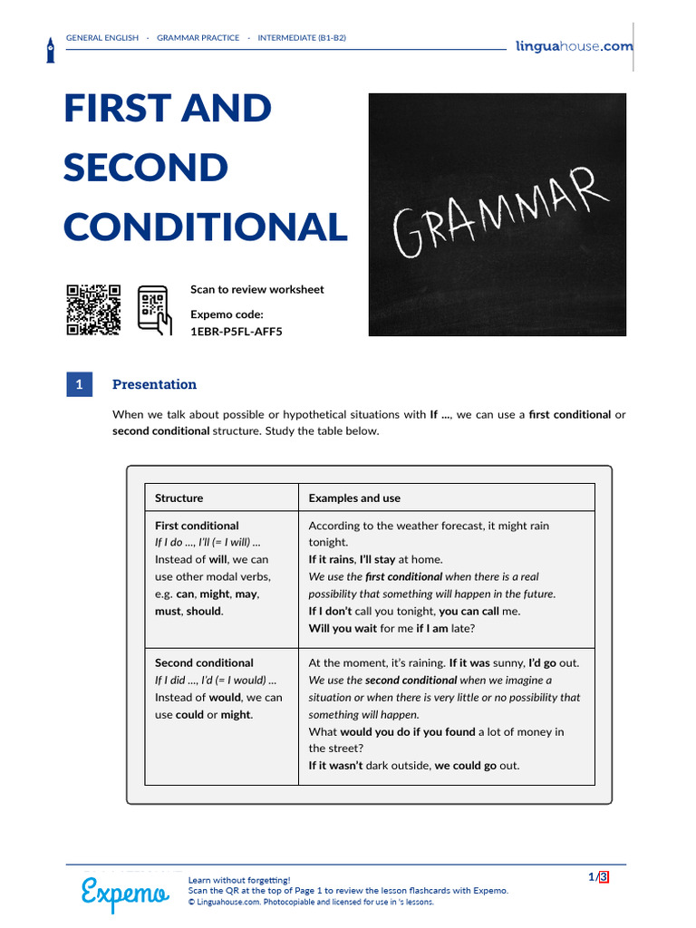 first-and-second-conditional-british-english-teacher-B1-B2 | PDF ...