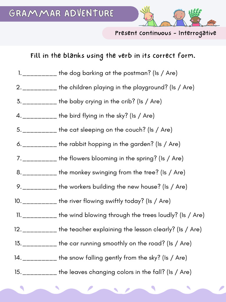 PRESENT CONTINIOUS QUESTIONS SEPARATA | PDF