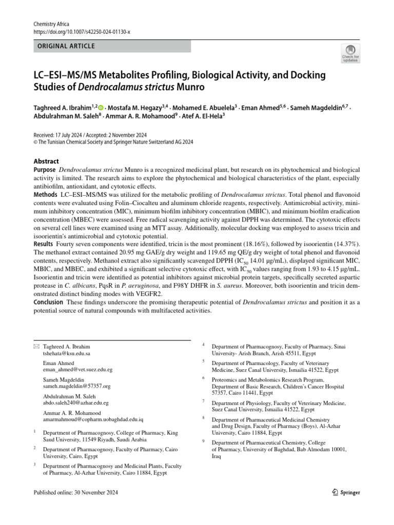 s42250-024-01130-x | PDF | Electrospray Ionization