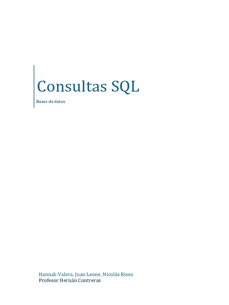 TP Consultas SQL | PDF | SQL | Paradigmas de programación