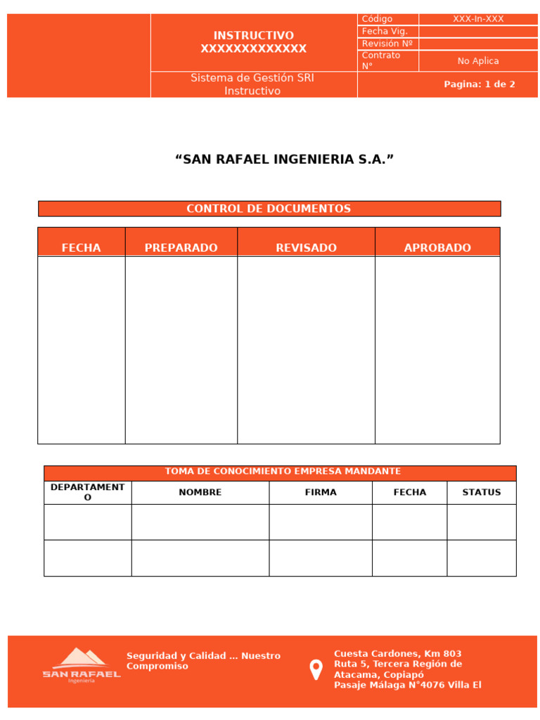 Formato estructura confeccion Instructivo SGI | PDF