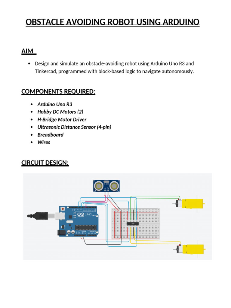 GRP-11 Obstacle Avoiding Bot | PDF