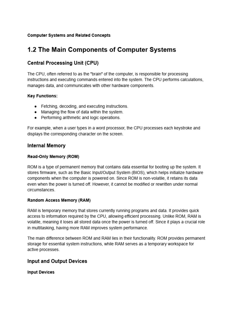 Computer Systems and Related Concepts | PDF | Graphical User Interfaces | Computer Data Storage