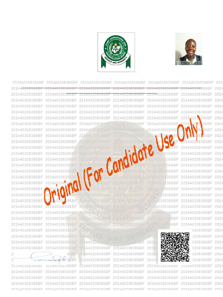 rptAdmissionLetterUTME | PDF | Educational Stages | Vocational Education