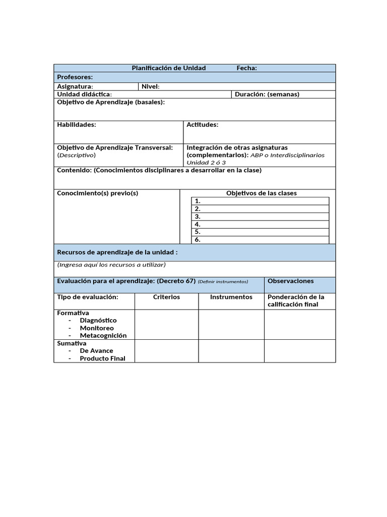 Nivel Asignatura Unidad 1 | PDF