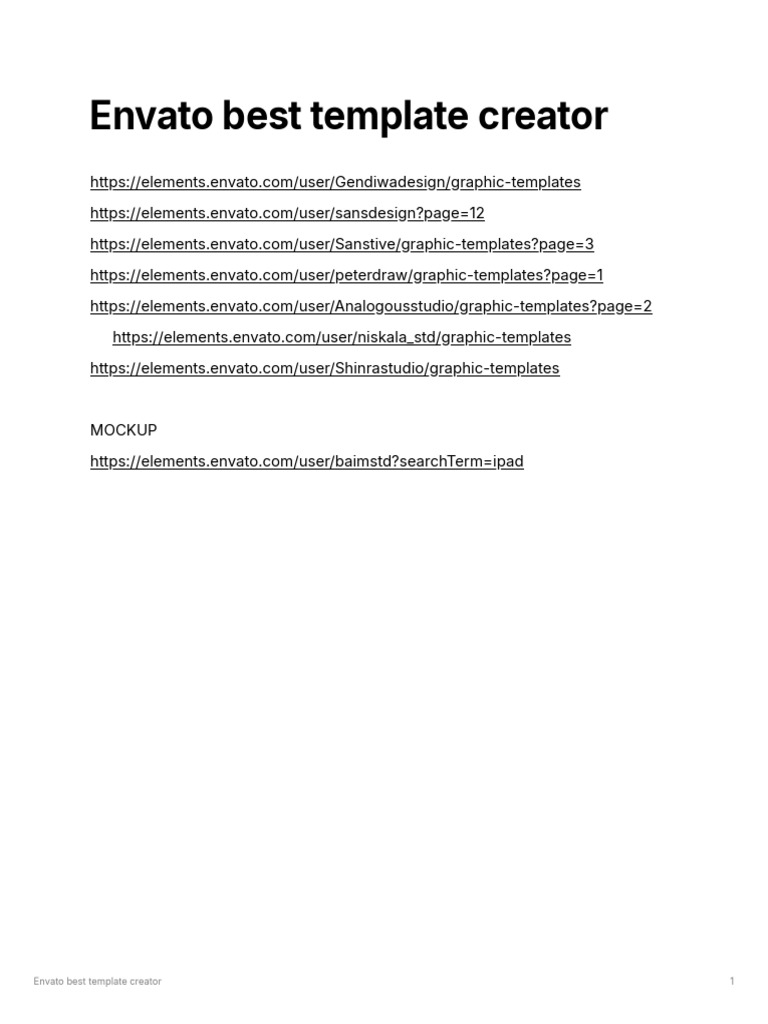 Top Envato Template Creators | PDF