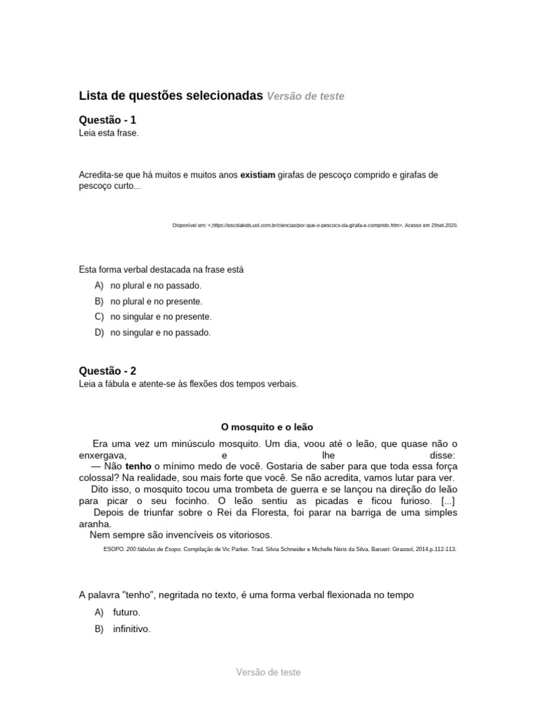 Lista Questoes Selecionadas 27-02-2025 20h05min | PDF
