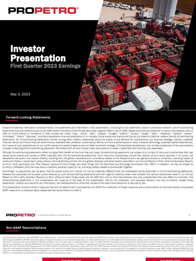 ProPetro Holding Corp. Q1 2023 Earnings Call May 03 2023 | PDF | Free ...