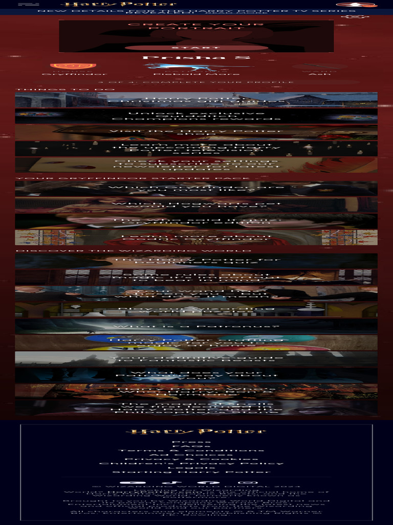 Create Your Harry Potter Profile | PDF | Mythography | Harry Potter