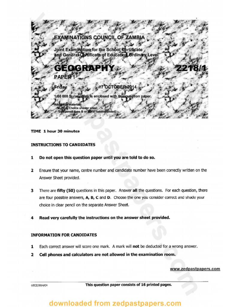 g12 Geography p1 2014 | PDF