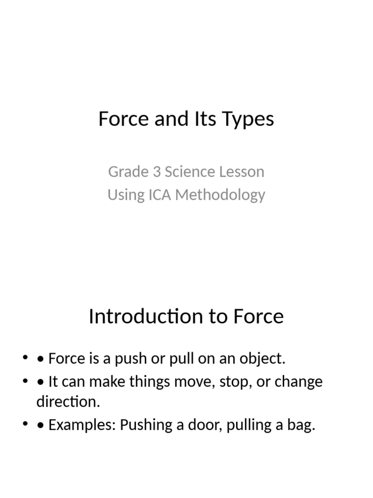 Understanding Forces for Grade 3 | PDF