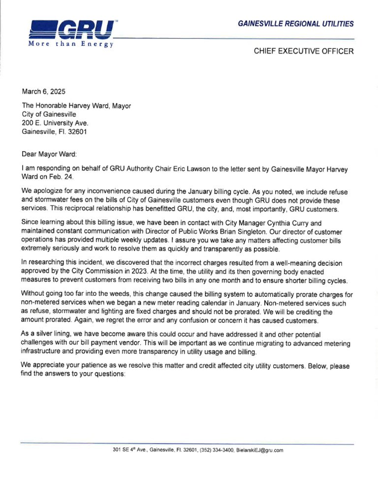 Mayor Ward Letter - March 2025 | PDF