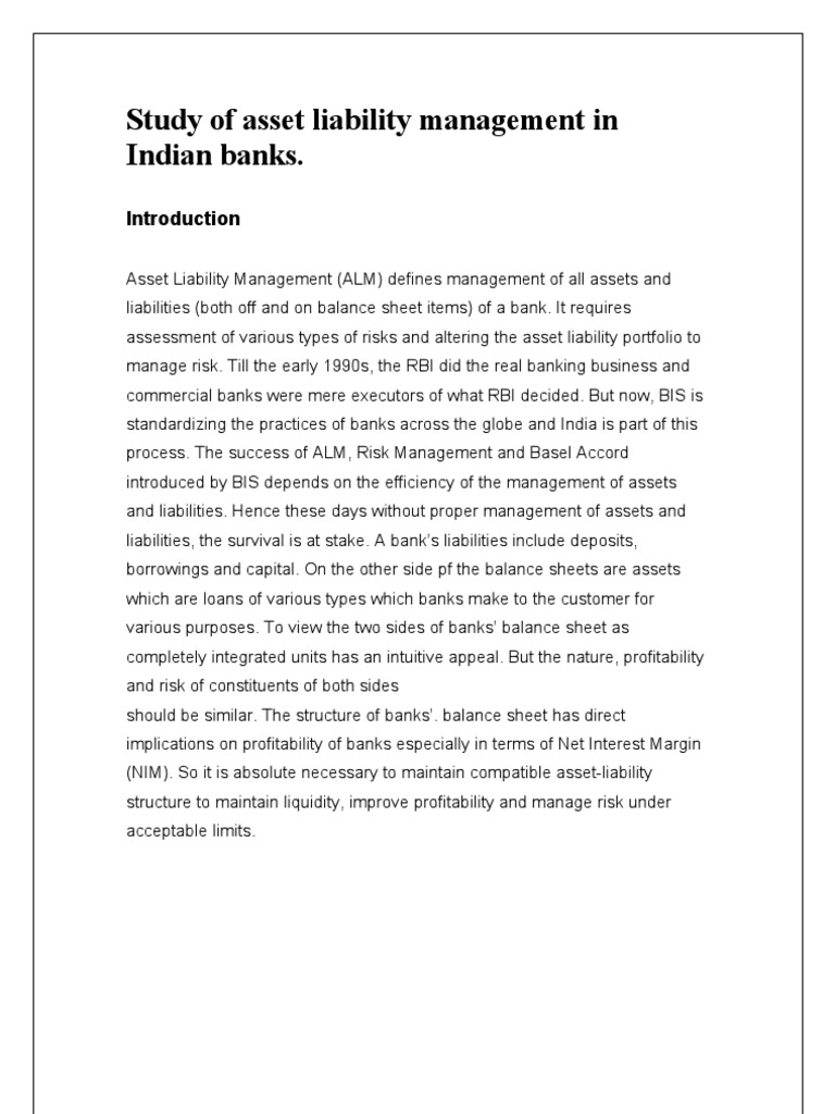 Indian Bank ALM Analysis | PDF | Asset Liability Management ...
