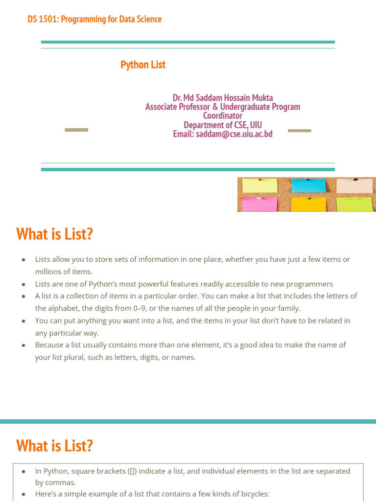 Lecture 03-Introducing List | PDF | Computing | Software Engineering