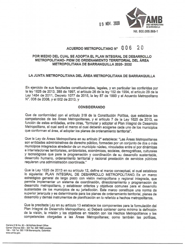 Acuerdo Metropolitano 006 2020 Pidm | PDF