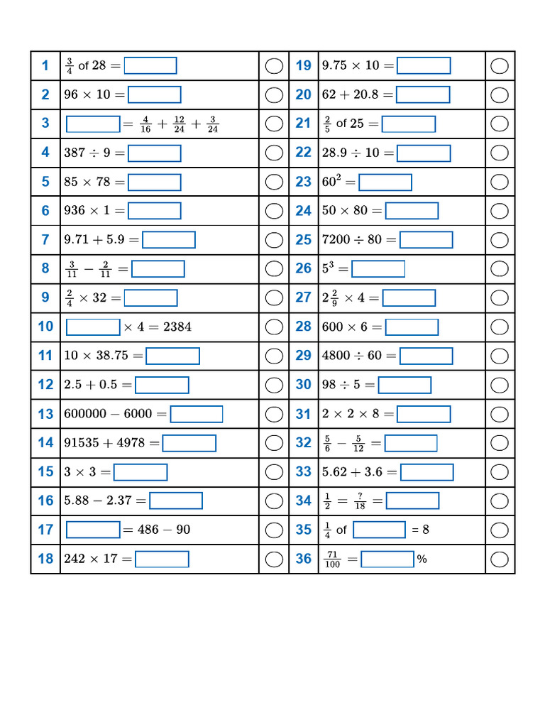 P5 Arithmetic Paper 1 | PDF