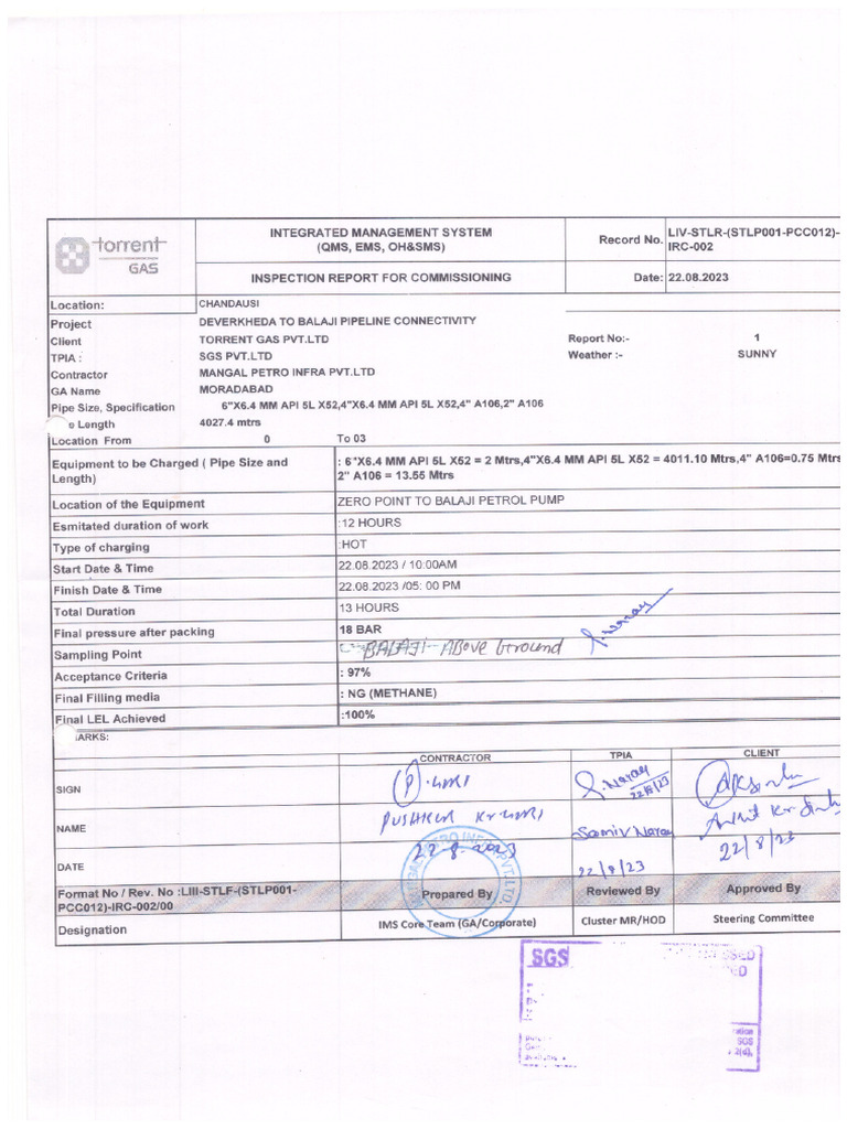 Commissioning Report | PDF