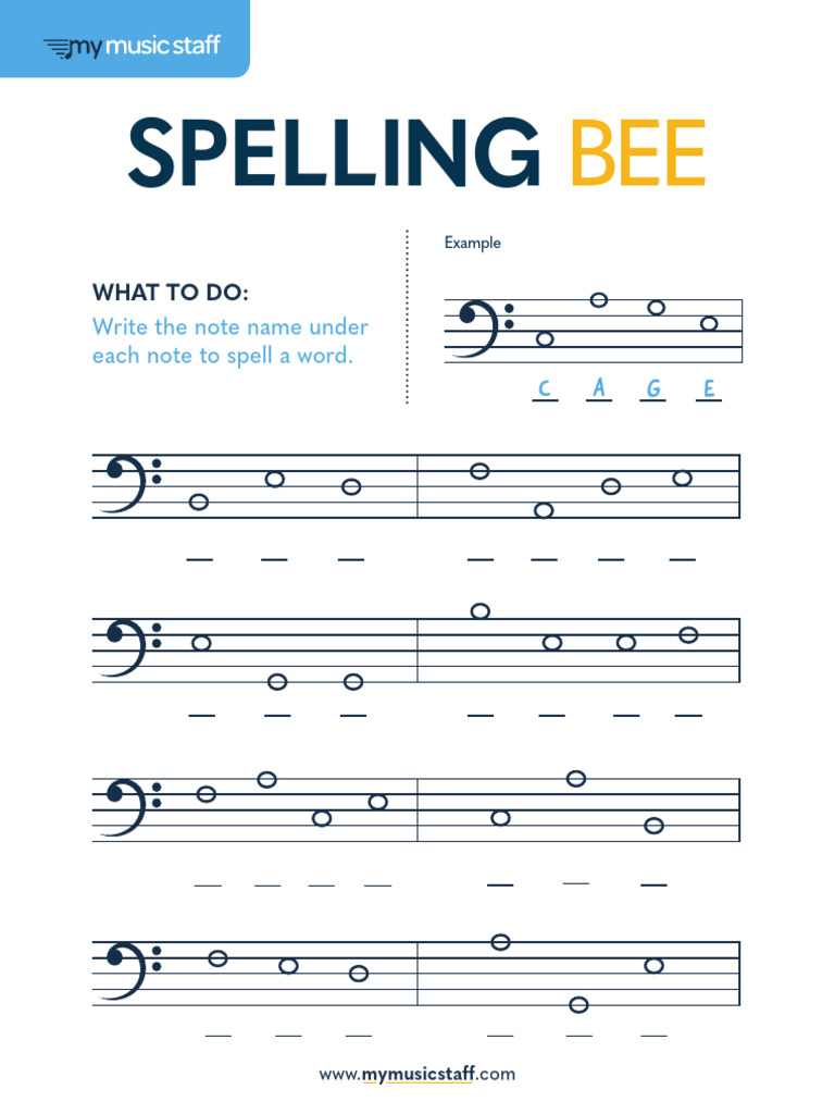 Spelling Bee Bass Clef (1) | PDF