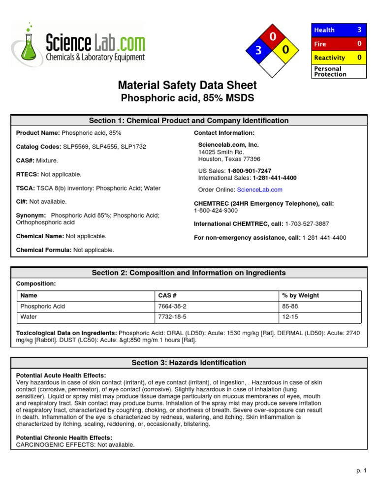 122 Phosphoric Acid | PDF